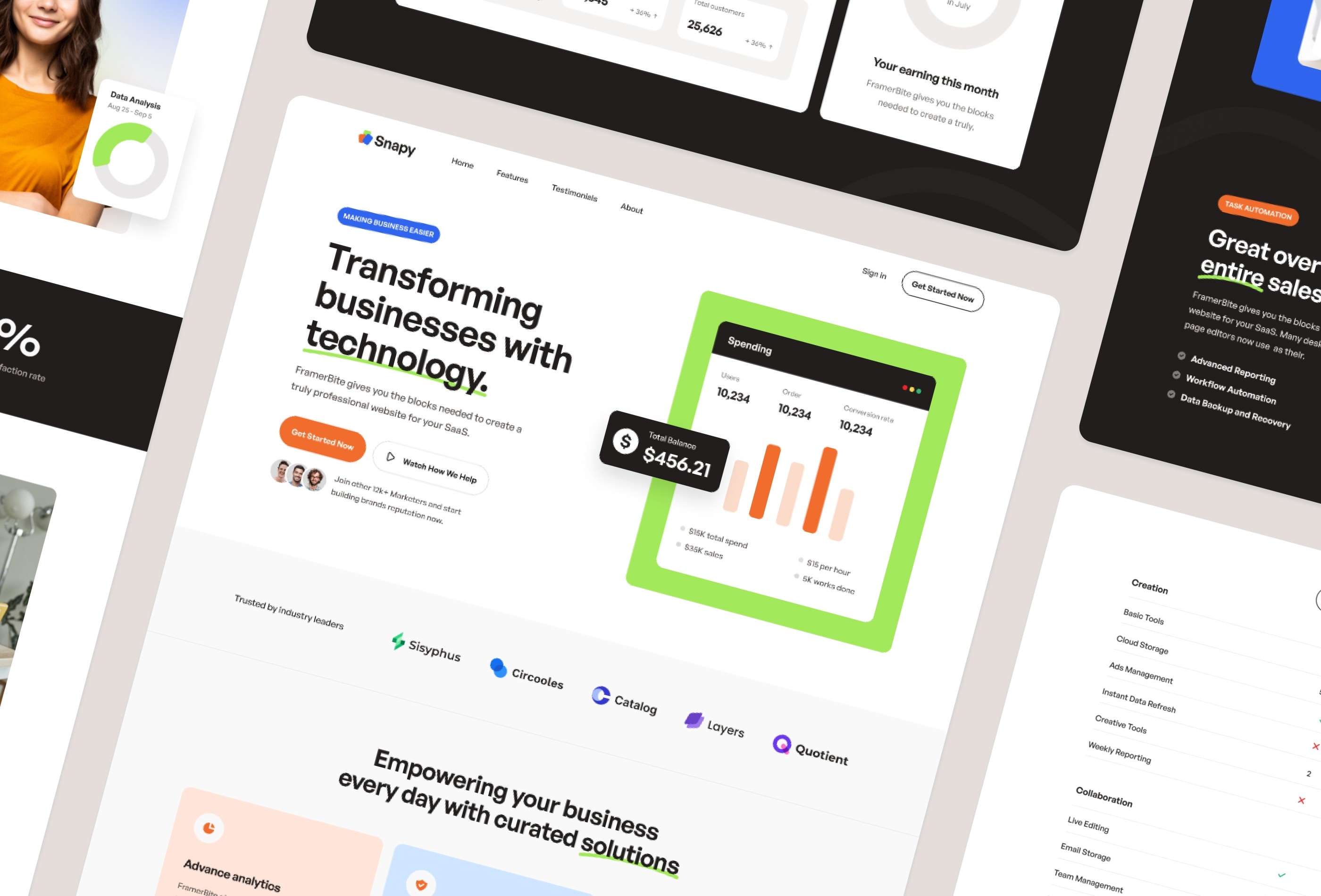Snapy Framer template - FramerGoods